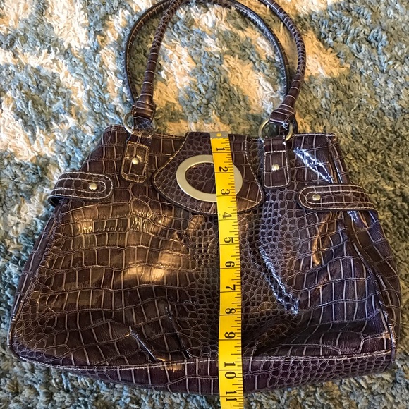 Bags | Beautiful Chocolate Colored Faux Alligator Purse | Poshmark